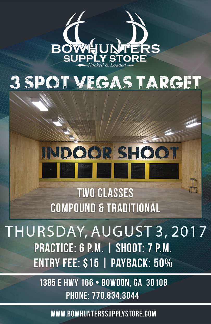 3 Spot Vegas Target Indoor Shoot | Bow Hunters Supply Store